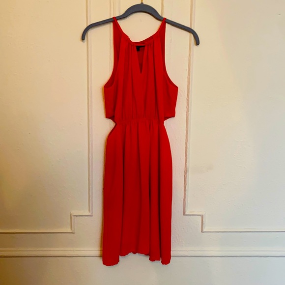 C. Luce | Dresses | Red Halter Dress With Cutouts | Poshmark